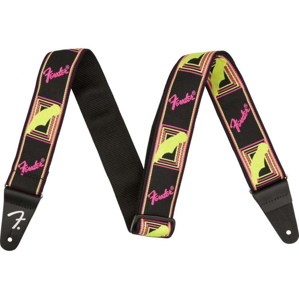 FENDER NEON MONOGRAM STRAP YLW/PINK PASEK GITAROWY - Riff.net.pl