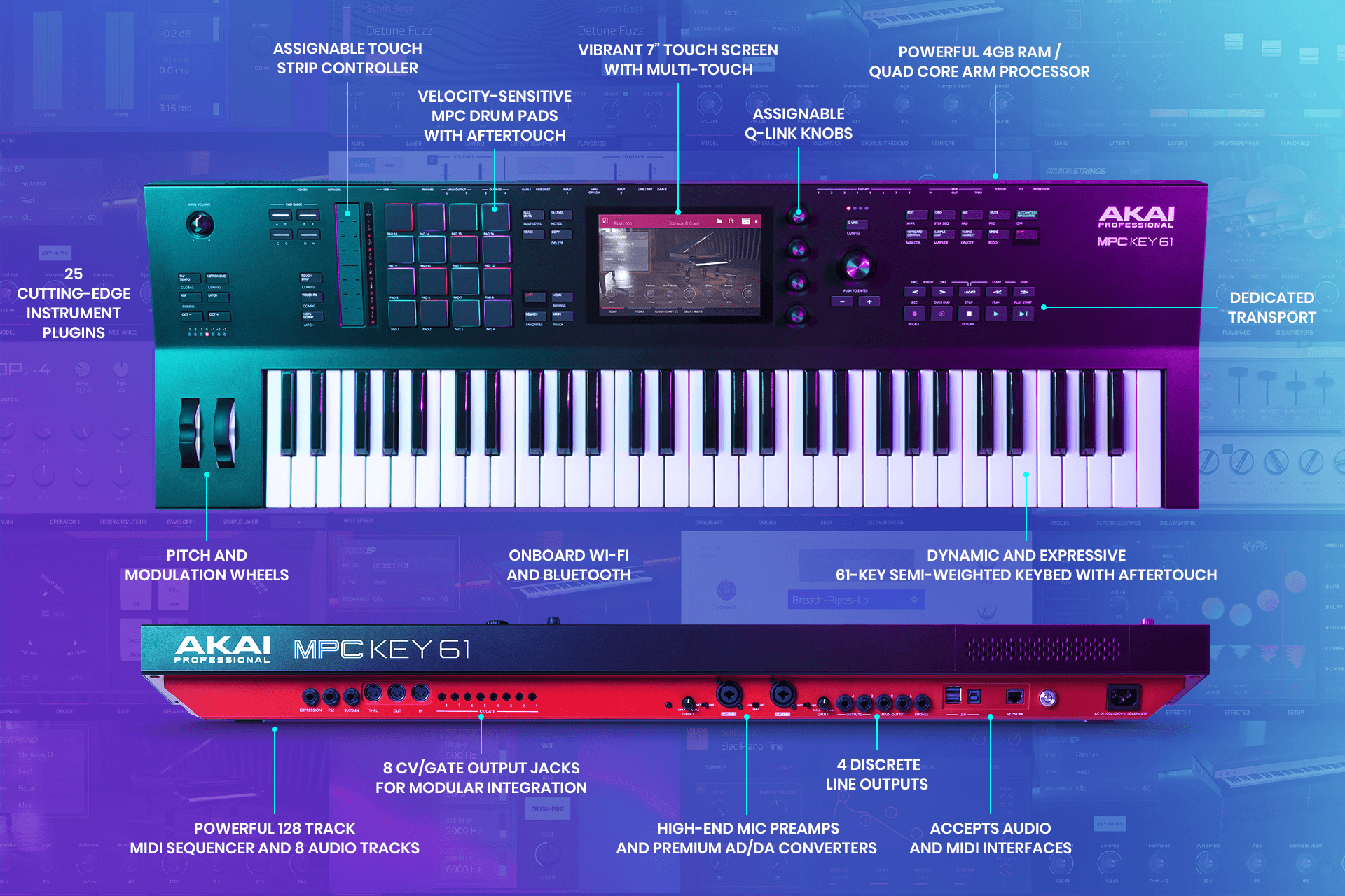 AKAI MPC KEY 61 - STACJA ROBOCZA TYPU MPC - POWYSTAWOWY - Riff.net.pl